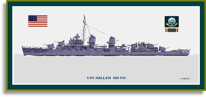 USS Miller DD-535 in WWII Print - Destroyers G-M - PriorService.com