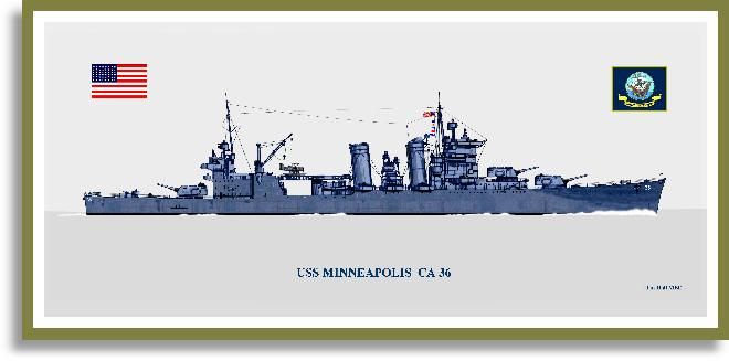 USS Minneapolis CA 36 Print - Cruisers G-M - PriorService.com