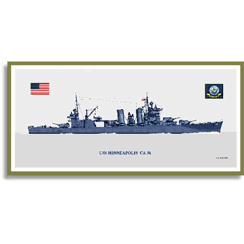USS Minneapolis CA 36 Print - Cruisers G-M - PriorService.com