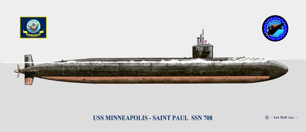 USS Minneapolis - St. Paul SSN-708 Print - Submarines G-M ...