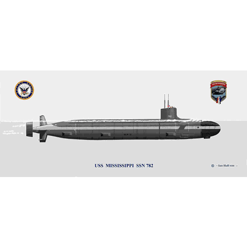 USS Mississippi SSN 782 Ship Print - Submarines A-F - PriorService.com