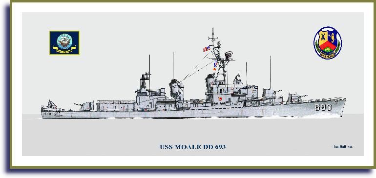 USS Moale DD-693 1960's Print - Destroyers G-M - PriorService.com