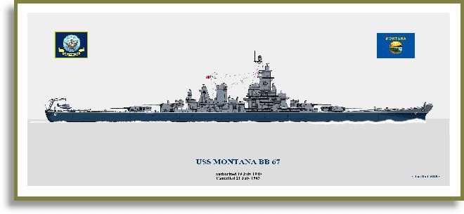 USS Montana BB-67 Print - Battleship Prints - PriorService.com