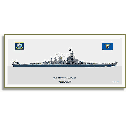 USS Montana BB-67 Print - Battleship Prints - PriorService.com