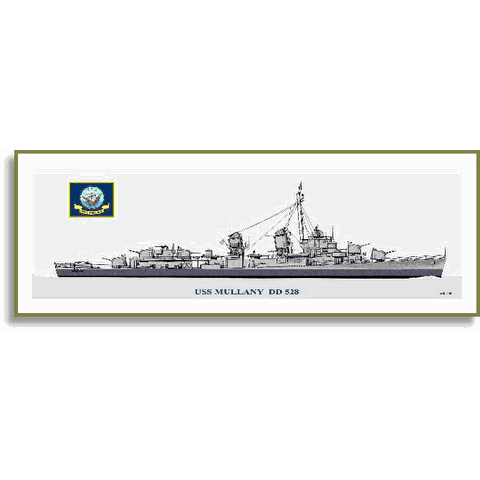 USS Mullany DD-528 WWII Print - Destroyers G-M - PriorService.com