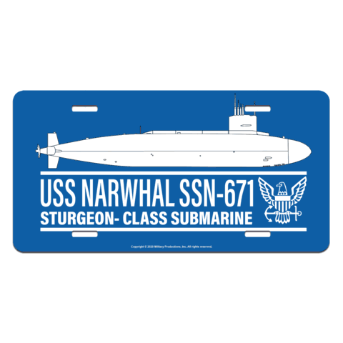 USS Narwhal SSN-671 License Plate - US Navy Submarine License Plates ...