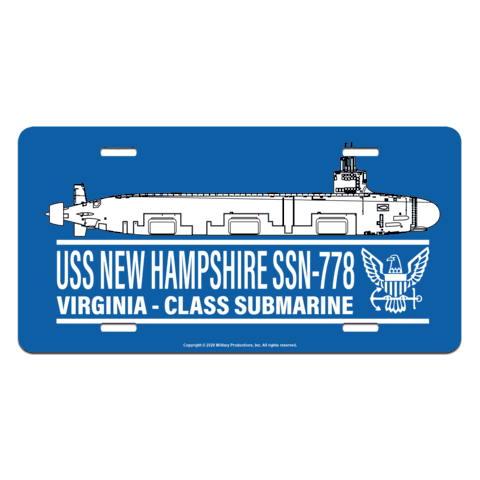 USS New Hampshire SSN-778 License Plate - US Navy Submarine License ...