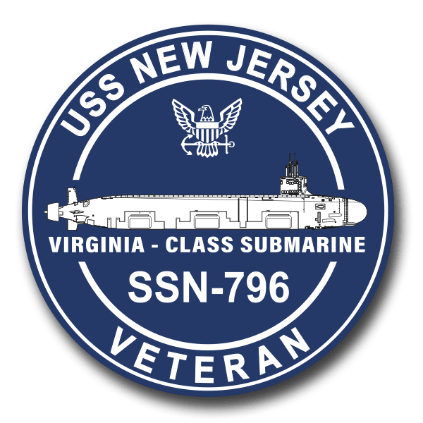 USS New Jersey SSN-796 Silhouette Veteran Decal - US Navy Submarine ...
