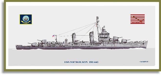 USS Nicholson DD-442 Print - Destroyers N-R - PriorService.com