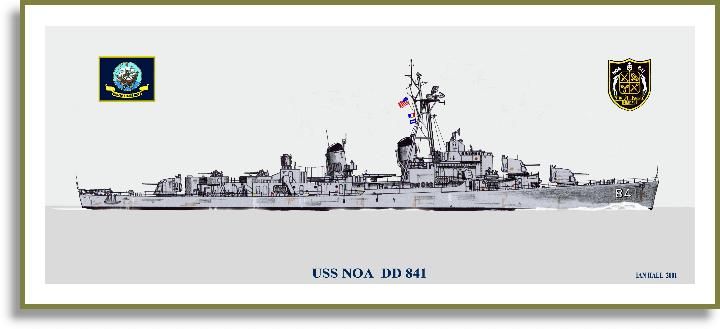 USS Noa DD-841 in 1950's Print - Destroyers N-R - PriorService.com
