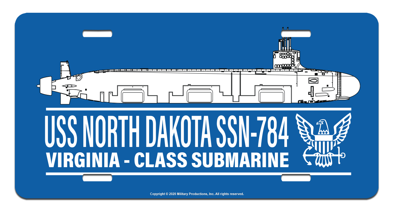 USS North Dakota SSN-784 License Plate - US Navy Submarine License ...