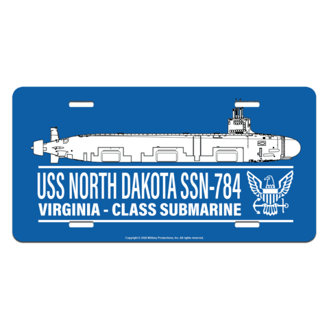 USS North Dakota SSN-784 License Plate - US Navy Submarine License ...