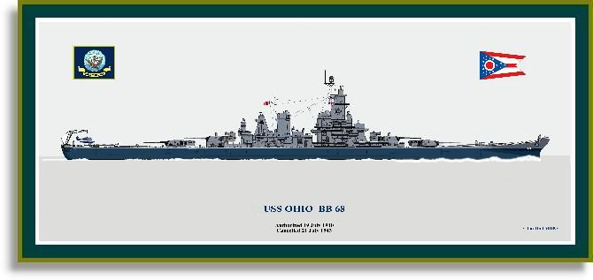 USS Ohio BB-68 Print - Battleship Prints - PriorService.com