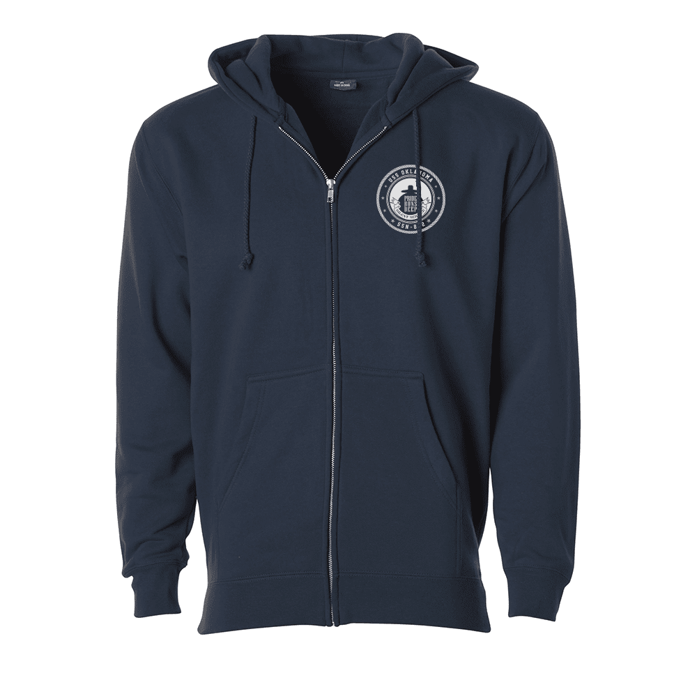 USS Oklahoma SSN-802 Full-Zip Hooded Sweatshirt - New Submarine Full ...