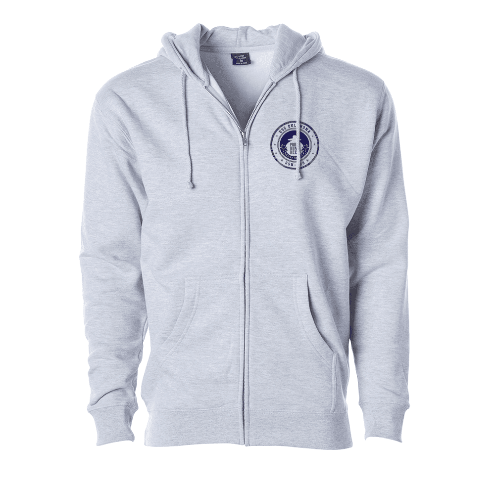 USS Oklahoma SSN-802 Full-Zip Hooded Sweatshirt - New Submarine Full ...