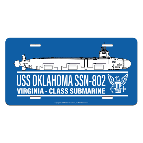 USS Oklahoma SSN-802 License Plate - US Navy Submarine License Plates ...