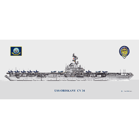 USS Oriskany CV 34 in 1950s Print - Aircraft Carriers N-R ...