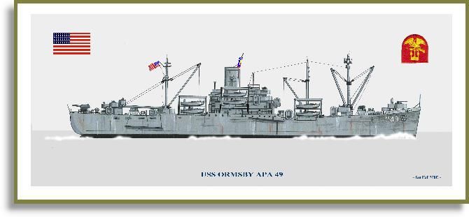 USS Ormsby APA 49 Print - Amphibious N-R - PriorService.com