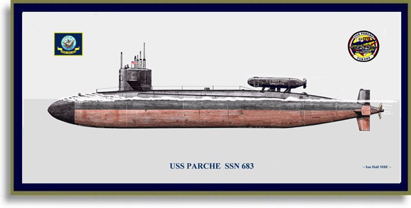 USS Parche SSN 683 with DSRV Print - Submarines A-F - PriorService.com
