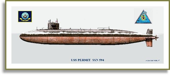 USS Permit SSN-594 Print - Submarines N-R - PriorService.com
