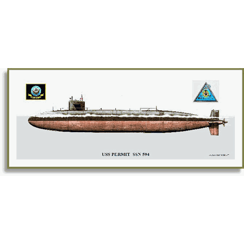 USS Permit SSN-594 Print - Submarines N-R - PriorService.com