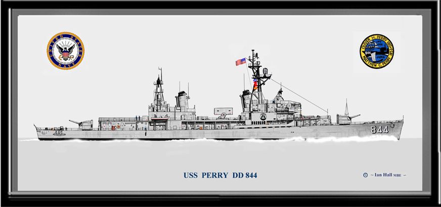 USS Perry DD 844 in 70s Print - Destroyer Prints - PriorService.com