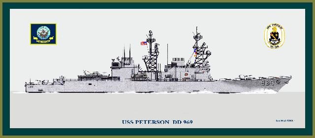 USS Peterson DD-969 with VLS Ship Print - Destroyers N-R - PriorService.com