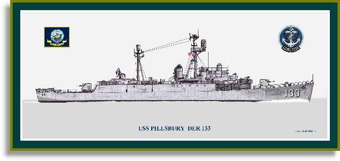 USS Pillsbury DER-133 Print - Destroyers N-R - PriorService.com