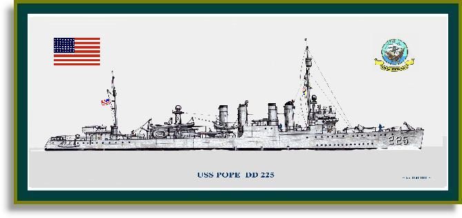 USS Pope DD-225 Print - Destroyers N-R - PriorService.com