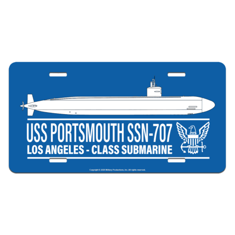USS Portsmouth SSN-707 License Plate - US Navy Submarine License Plates ...
