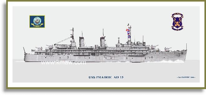USS Prairie AD-15 in 1950's Print - Other Ships N-R - PriorService.com