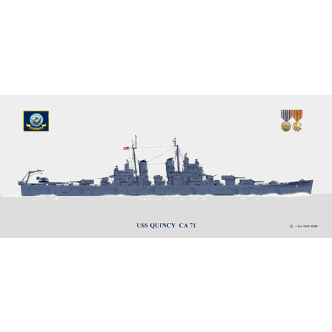 USS Quincy CA-71 in WWII Print - Cruiser Prints - PriorService.com