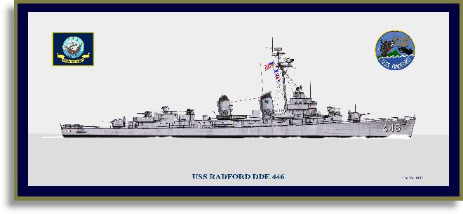 USS Radford DDE-446 Print - Destroyers N-R - PriorService.com