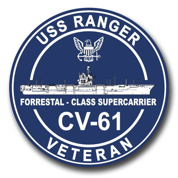 USS Ranger CV-61 Veteran Decal - US Navy Aircraft Carrier Veteran ...