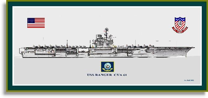 USS Ranger CVA-61 in 1960s Print - Aircraft Carriers N-R - PriorService.com