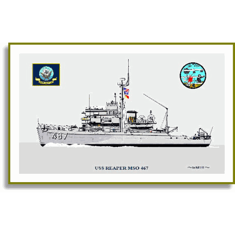 USS Reaper MSO-467 Print - Minesweeper Prints - PriorService.com