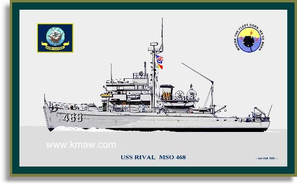 USS Rival MSO-468 Print - Minesweeper Prints - PriorService.com