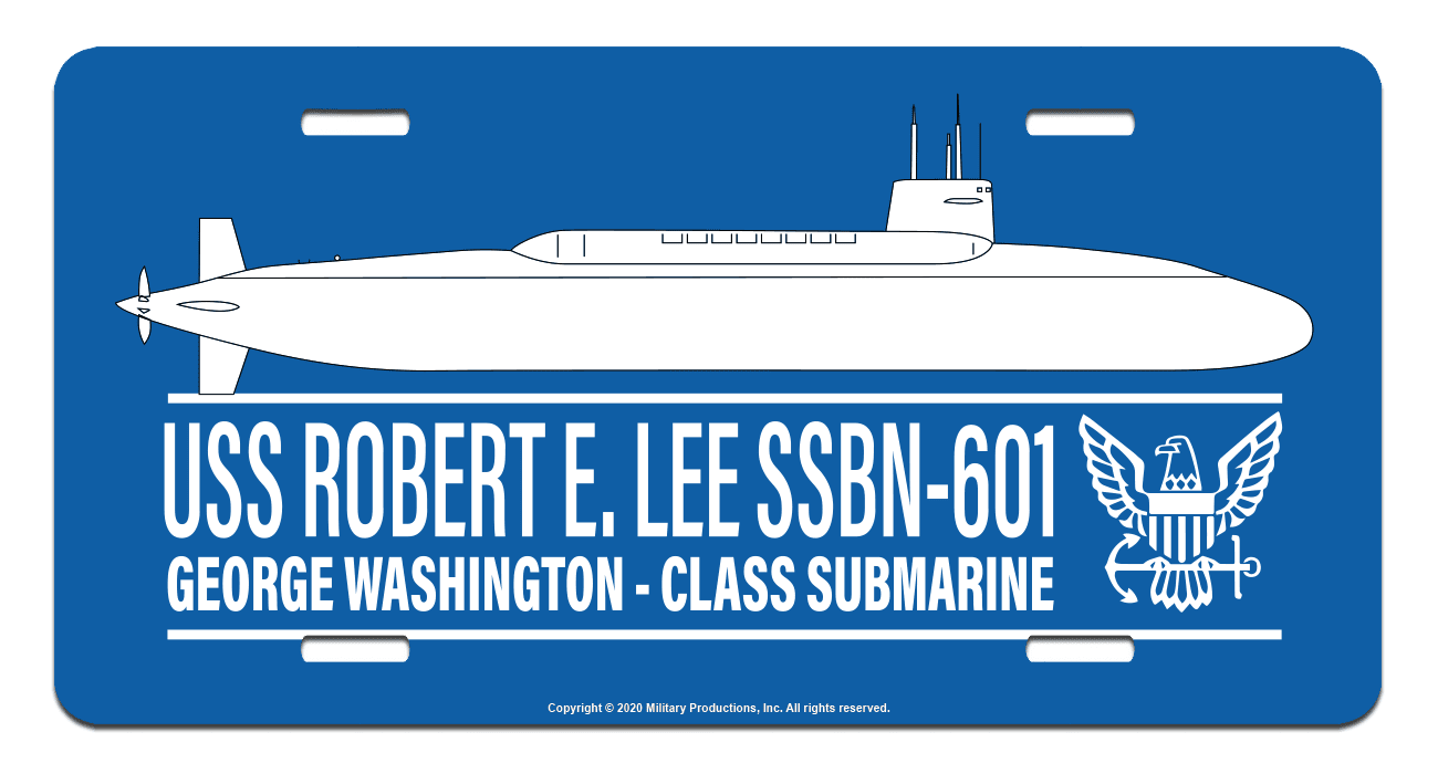 USS Robert E Lee SSBN-601 License Plate - US Navy Submarine License ...