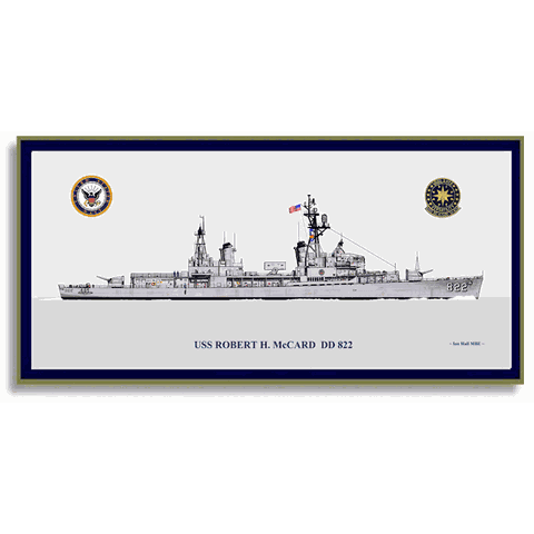 USS Robert H McCard DD 822 in 1970s Ship Print - Destroyers N-R ...