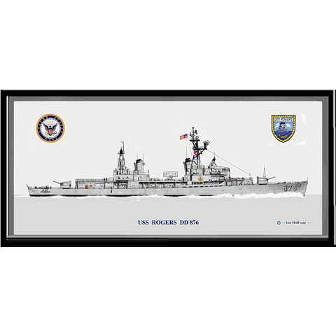 USS Rogers DD 876 in 70s Print - Destroyer Prints - PriorService.com