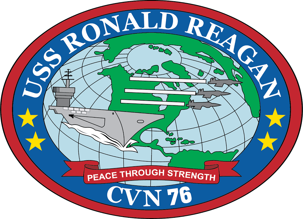USS Ronald Reagan CVN-75 Crest Decal - New US Navy Aircraft Carrier ...