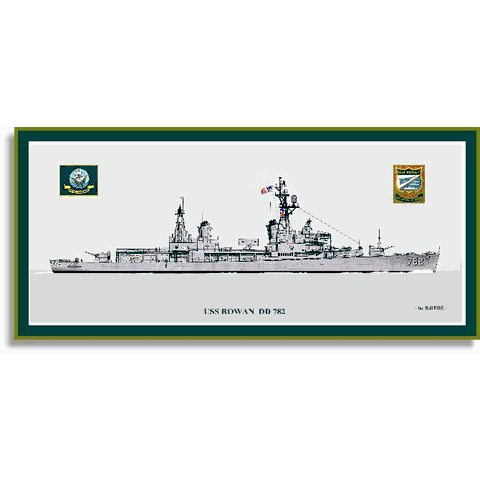 USS Rowan DD 782 in 1960s by Ian Hall - Destroyers N-R - PriorService.com