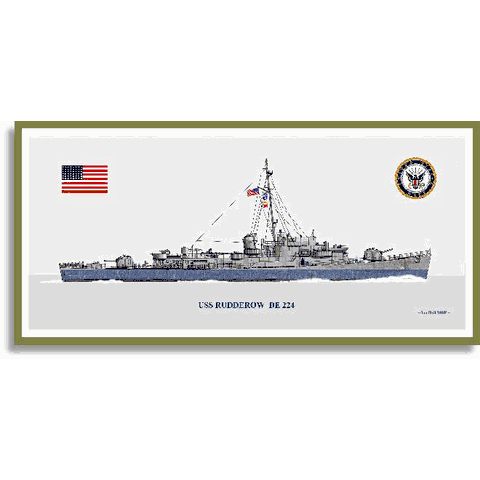 USS Rudderow DE 224 Print - Destroyers N-R - PriorService.com