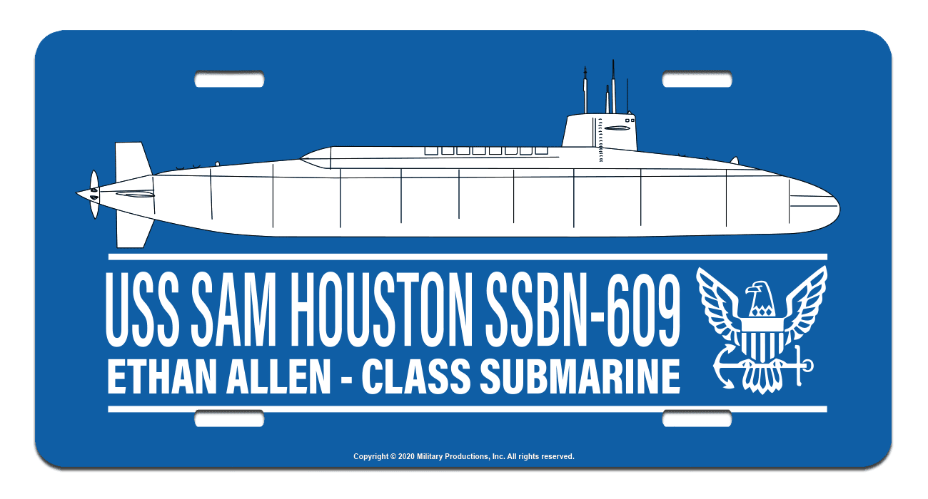 USS Sam Houston SSBN-609 License Plate - US Navy Submarine License ...