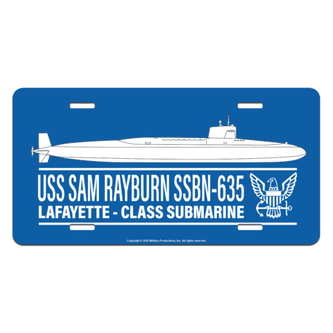 USS Sam Rayburn SSBN-635 License Plate - US Navy Submarine License ...