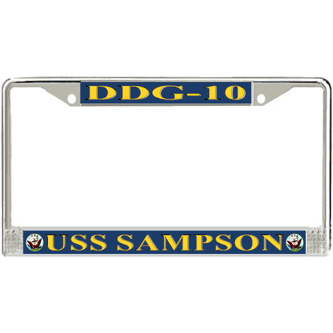 USS Sampson DDG-10 License Plate Frame - Charles F. Adams Class License ...