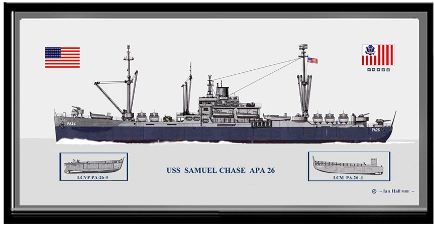 USS Samuel Chase APA-26 Ship Print - NEW Ship Prints - PriorService.com