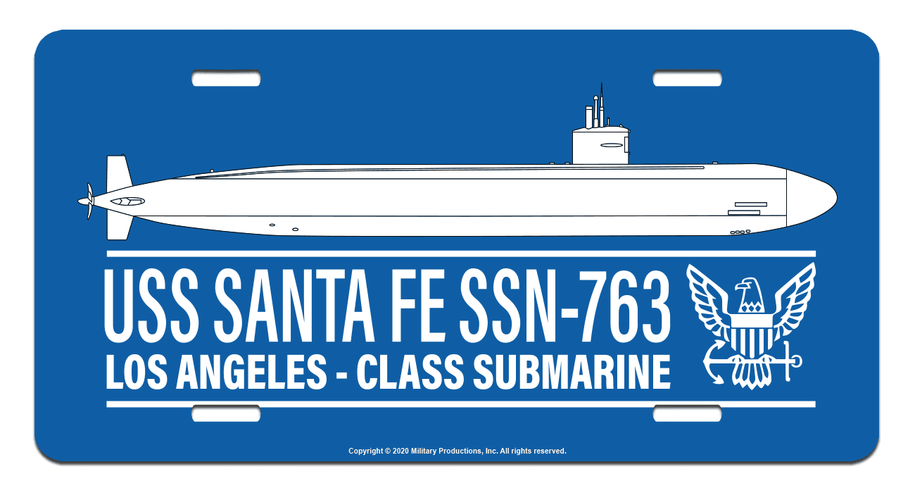 USS Santa Fe SSN-763 License Plate - US Navy Submarine License Plates ...
