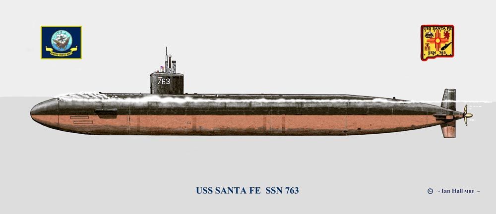 USS Santa Fe SSN 763 Print - Submarines A-F - PriorService.com