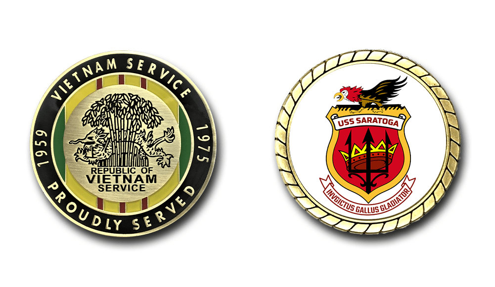 USS Saratoga CV-60 Vietnam Service Challenge Coin - US Navy Aircraft ...